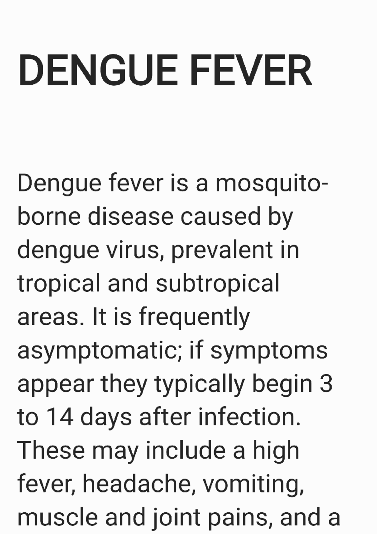Dengue fever pdf - DENGUE FEVER Dengue fever is a borne disease caused ...