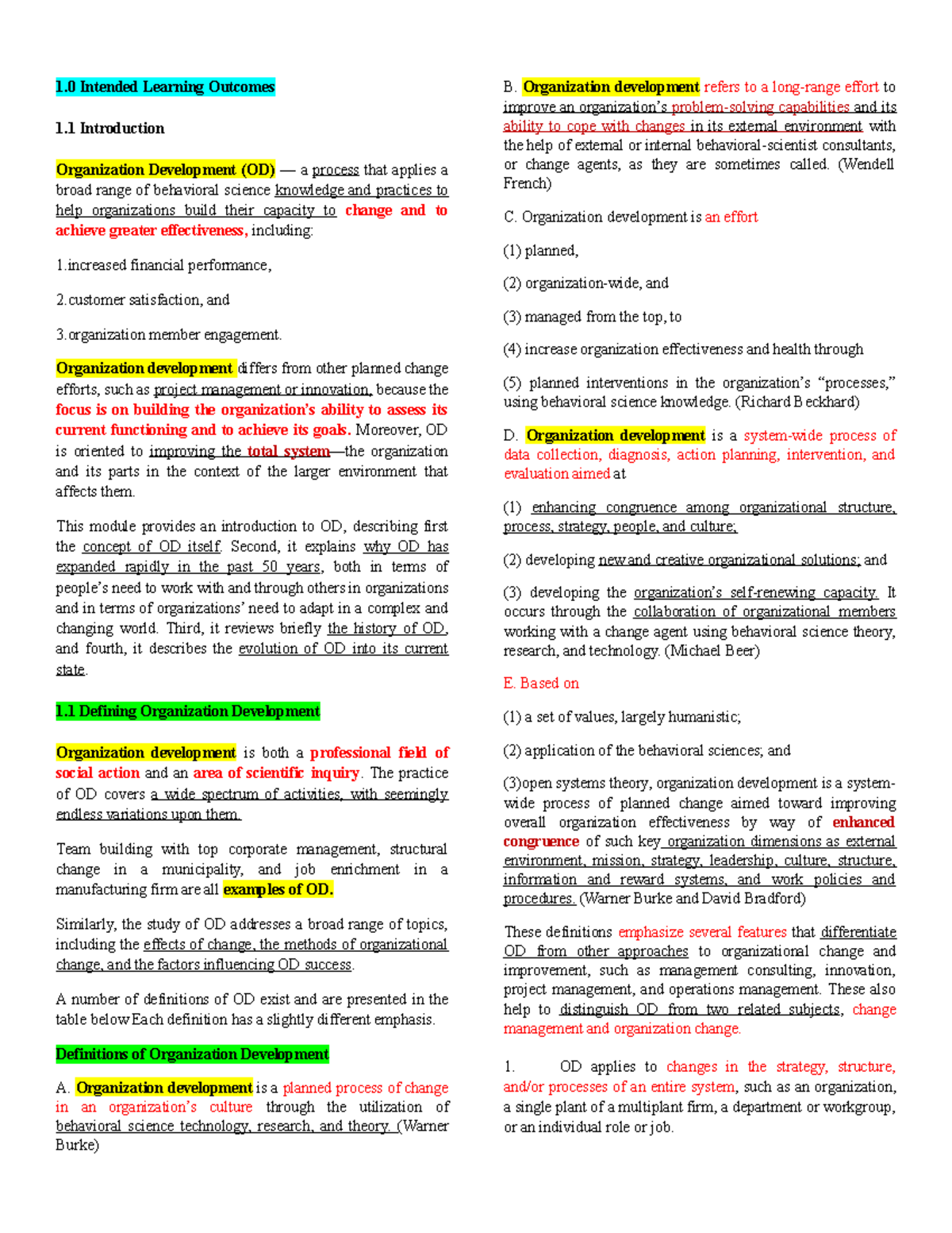 OD Reviewer 1-2 - 1 Intended Learning Outcomes 1 Introduction ...