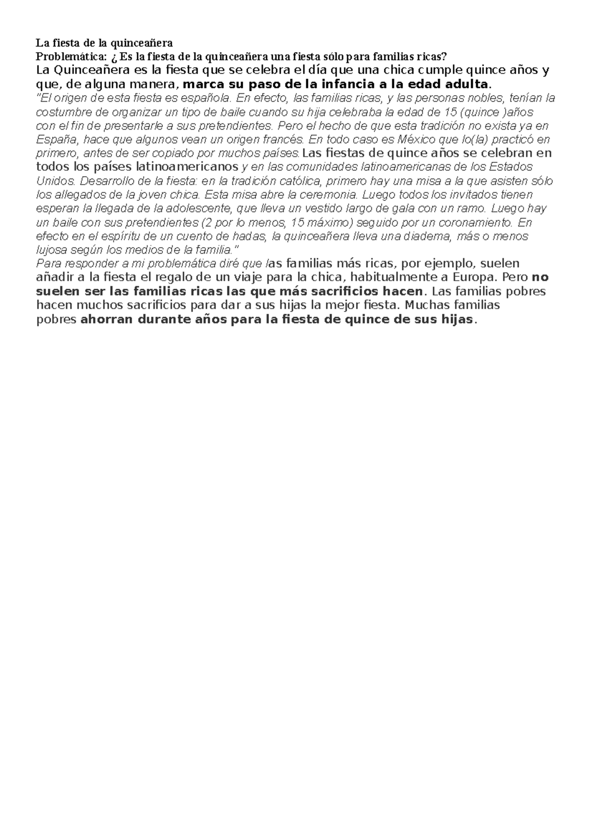 La fiesta de la quinceañera - "El origen de esta fiesta es española. En ...