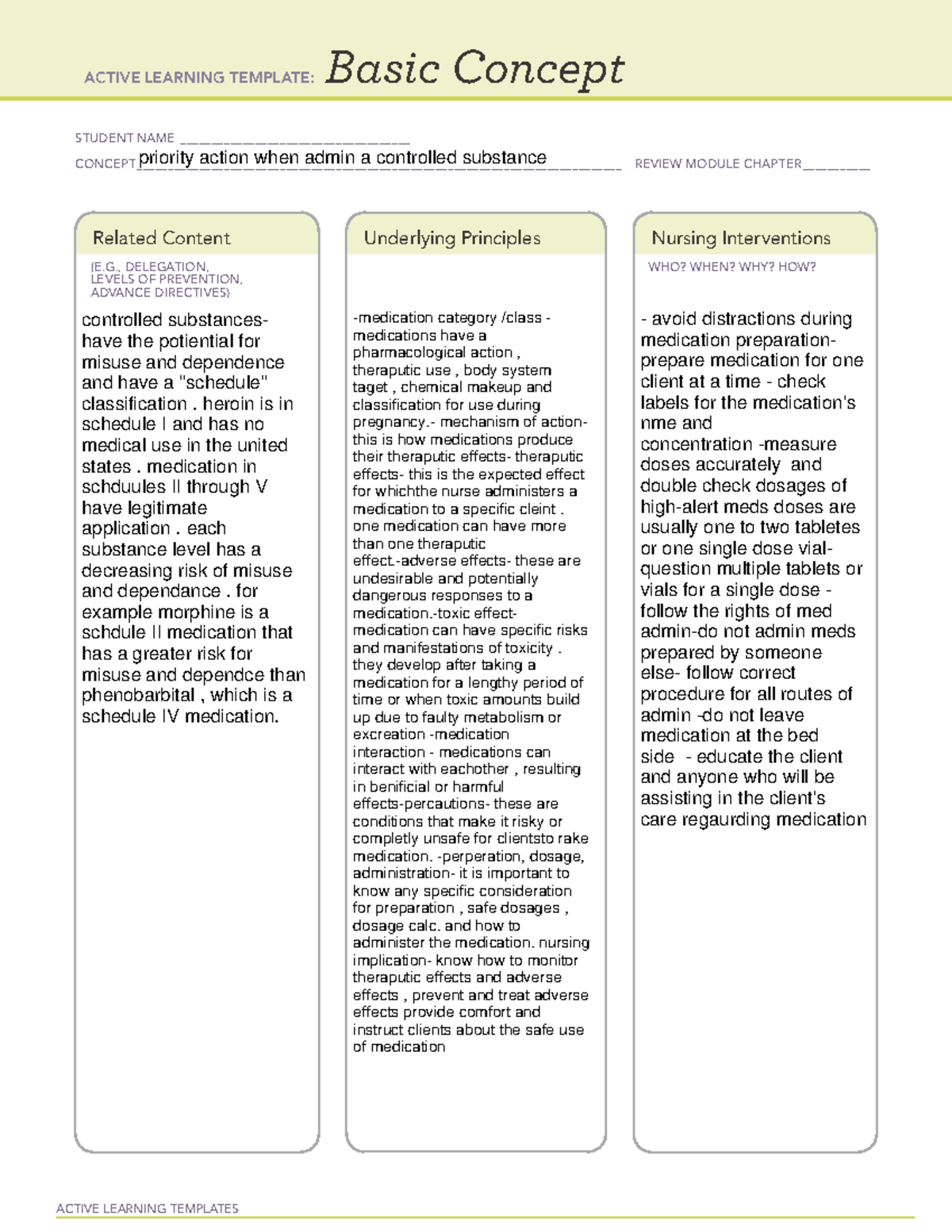 Controlled substance - template - ACTIVE LEARNING TEMPLATES Basic ...