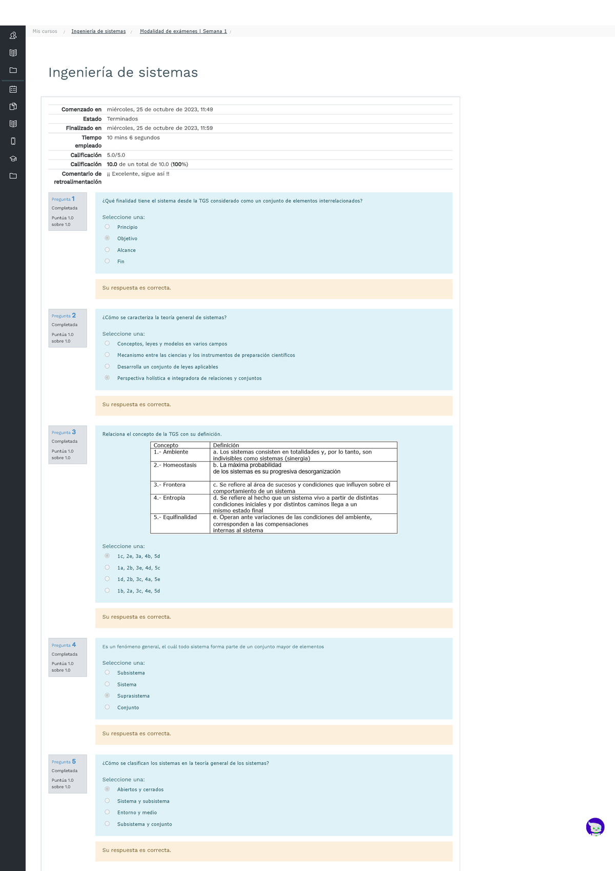 Exámenes Semana 1 ingenieria de sistemas - Ingeniería de sistemas Pregunta 1 Completada Puntúa 1 ...