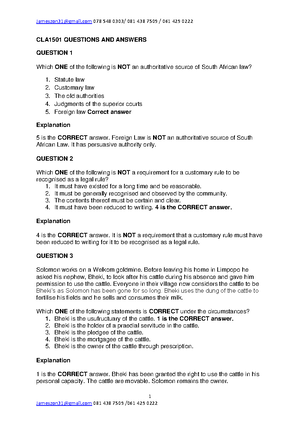 CLA1503 - Past exam question paper. - UNIVERSITY EXAMINATIONS May/June ...