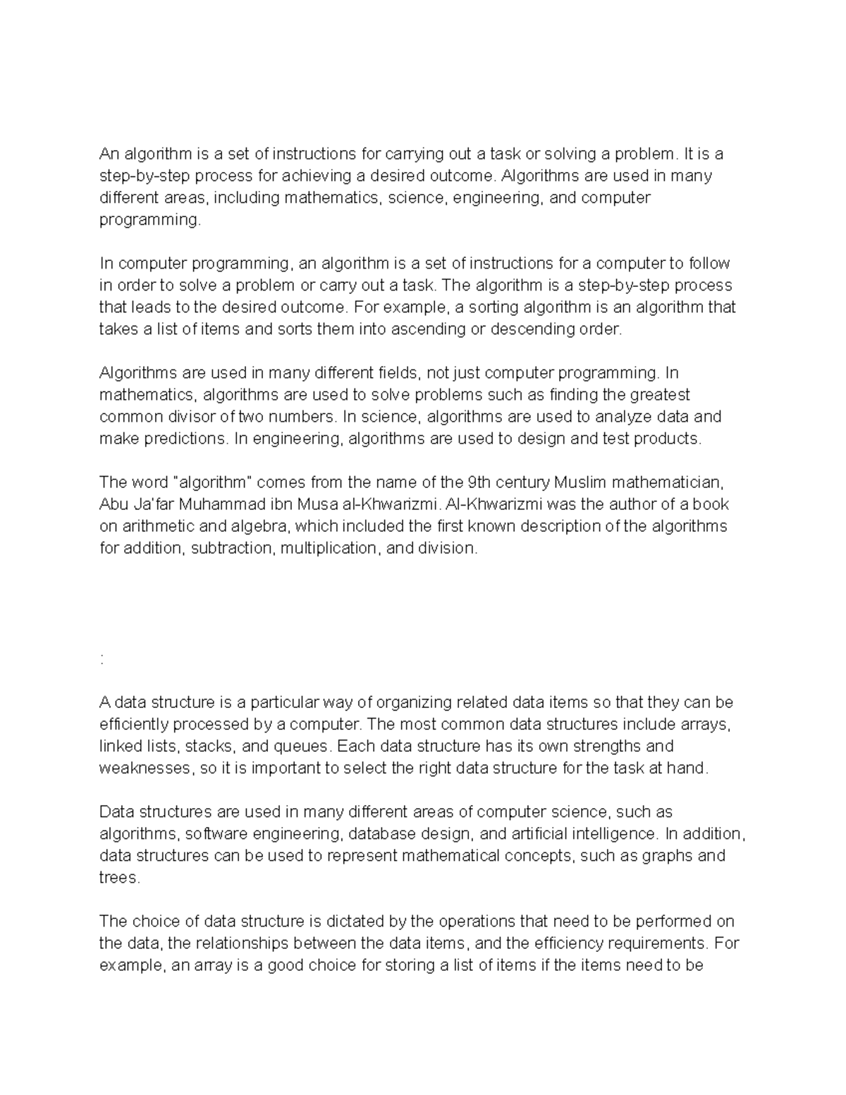 Linear Optimization Course Outline An Algorithm Is A Set Of Instructions For Carrying Out A