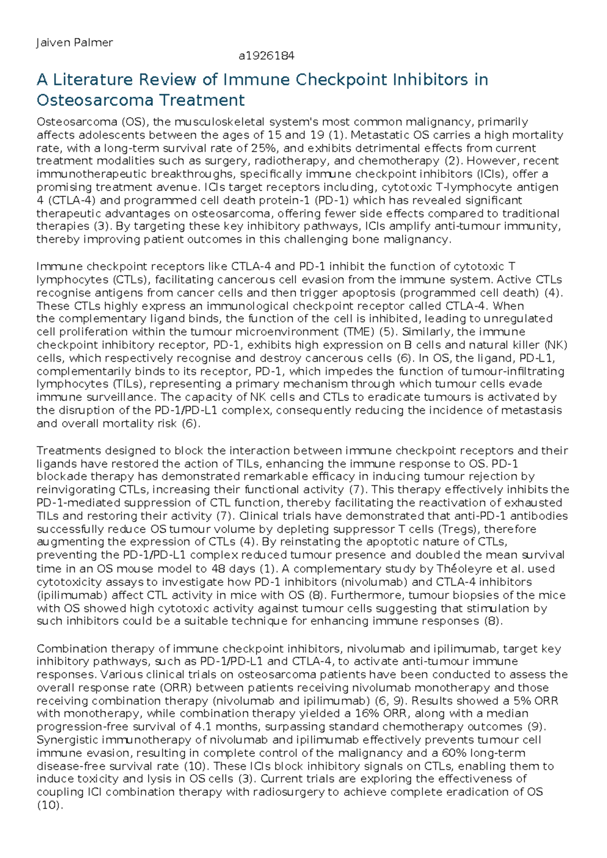 Palmerjaiven Final Review - Jaiven Palmer a A Literature Review of ...