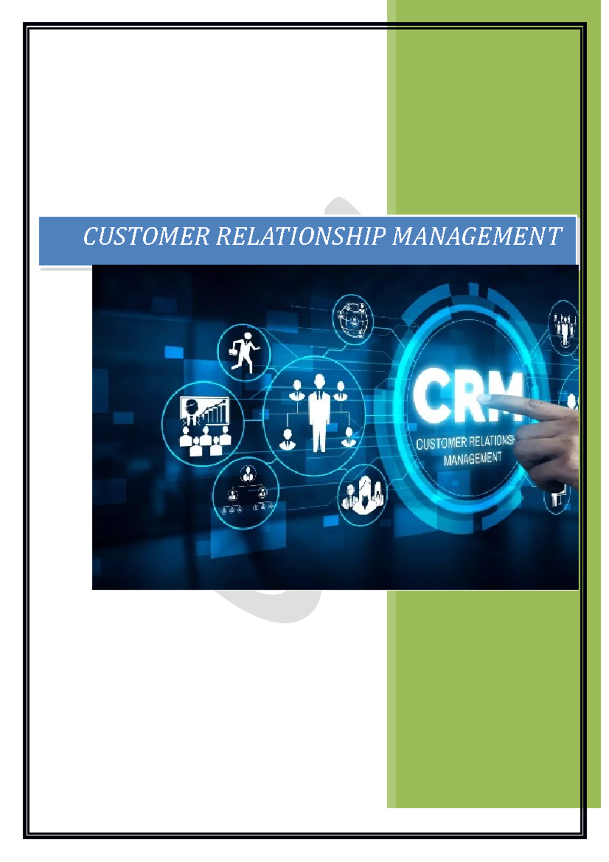 Suriya - MINI PROJECT ABSTRACT - CUSTOMER RELATIONSHIP MANAGEMENT INDO ...