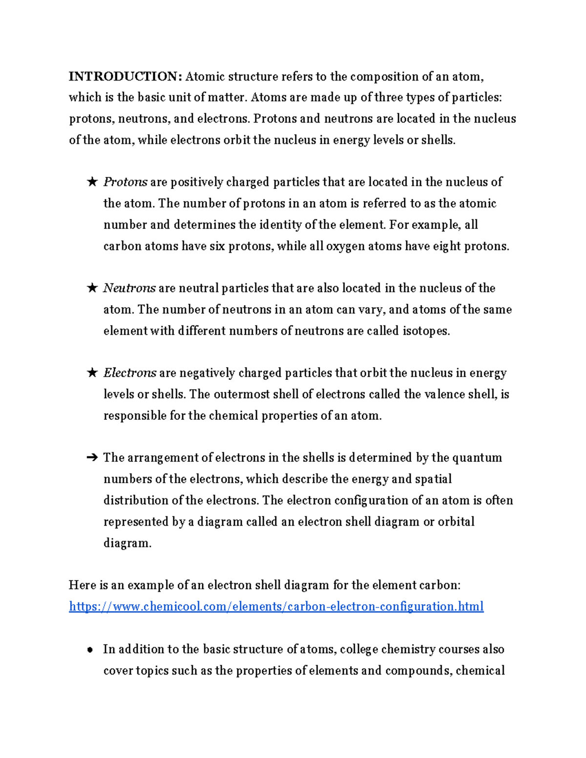 Atomic Structure - Atoms are made up of three types of particles ...