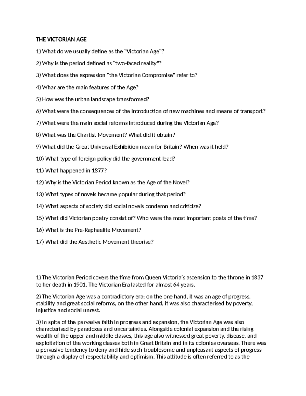 The victorian age - THE VICTORIAN AGE What do we usually define as the ...