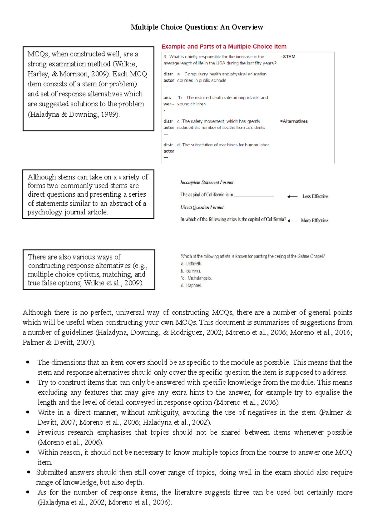 MCQ Overview - Practice for MCQ test - Multiple Choice Questions: An ...