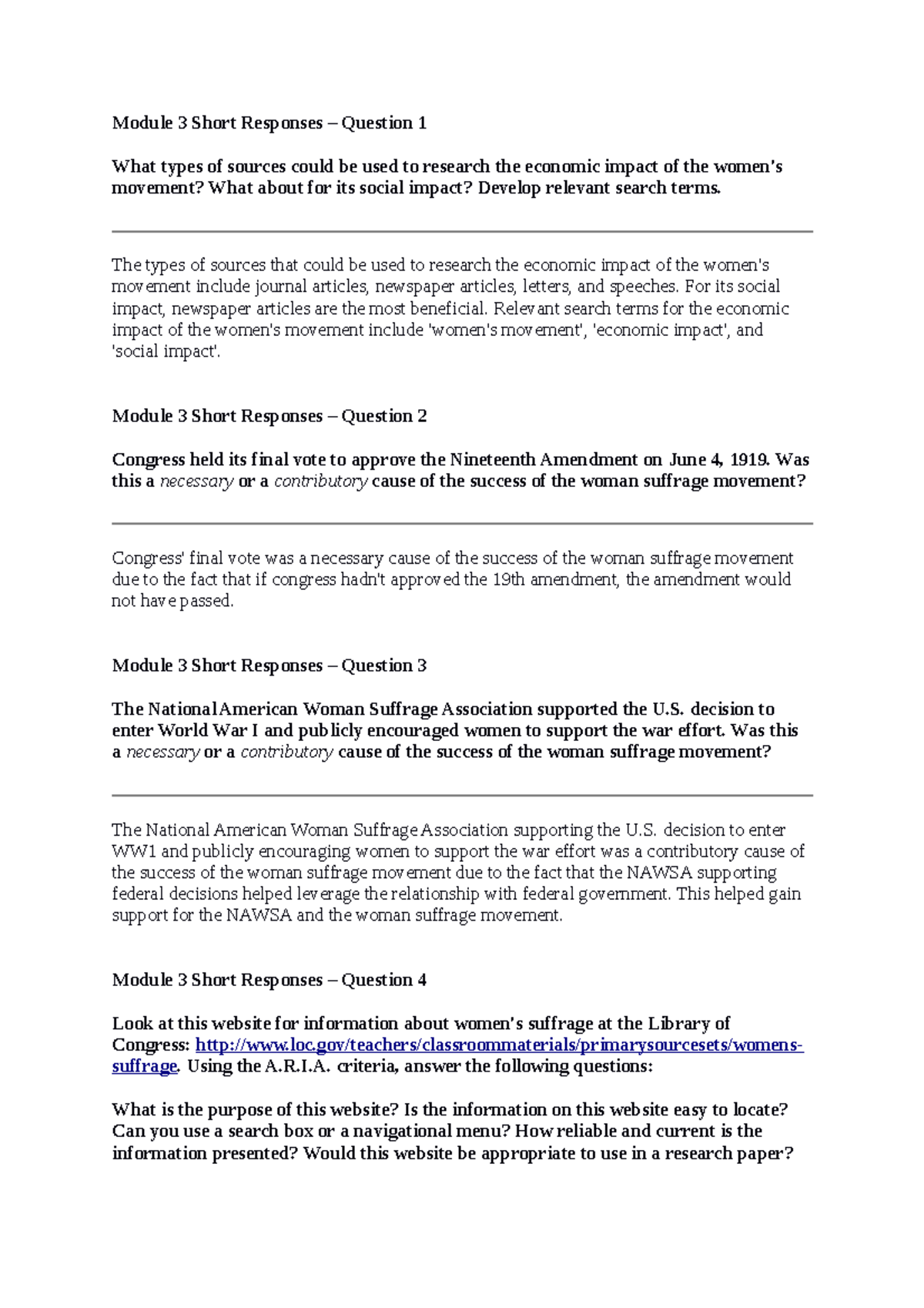 Module Three Short Answers Module 3 Short Responses Question 1 What Types Of Sources Could