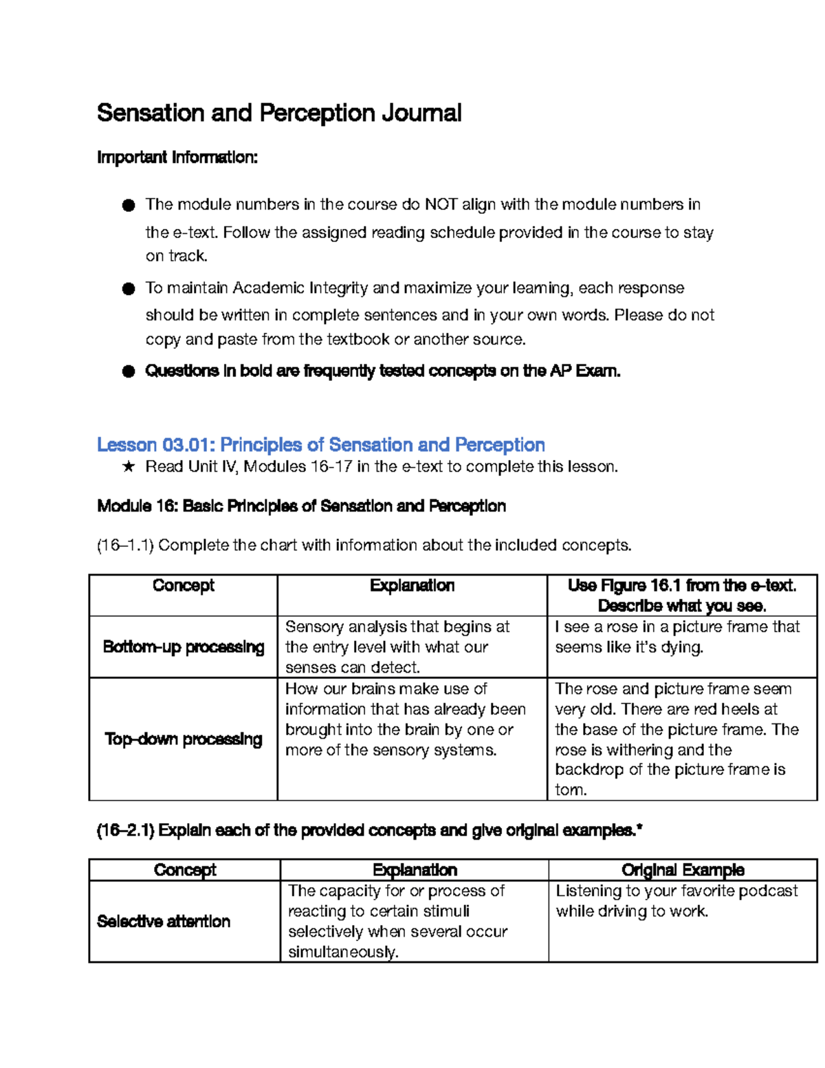 Sensation and Perception Journal - Sensation and Perception Journal ...