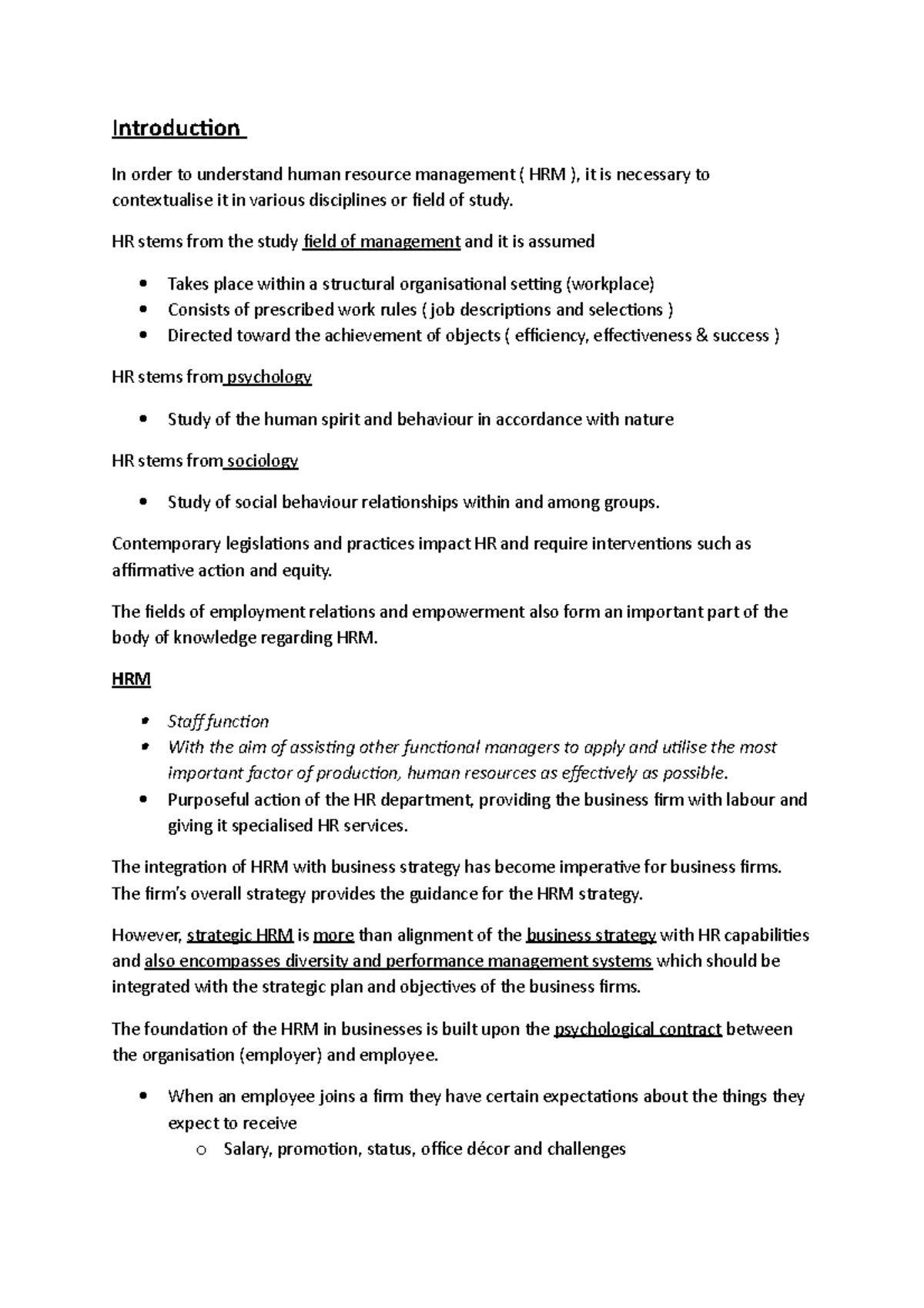 EB CHP 17 Human Resources Summary - Introduction In order to understand ...