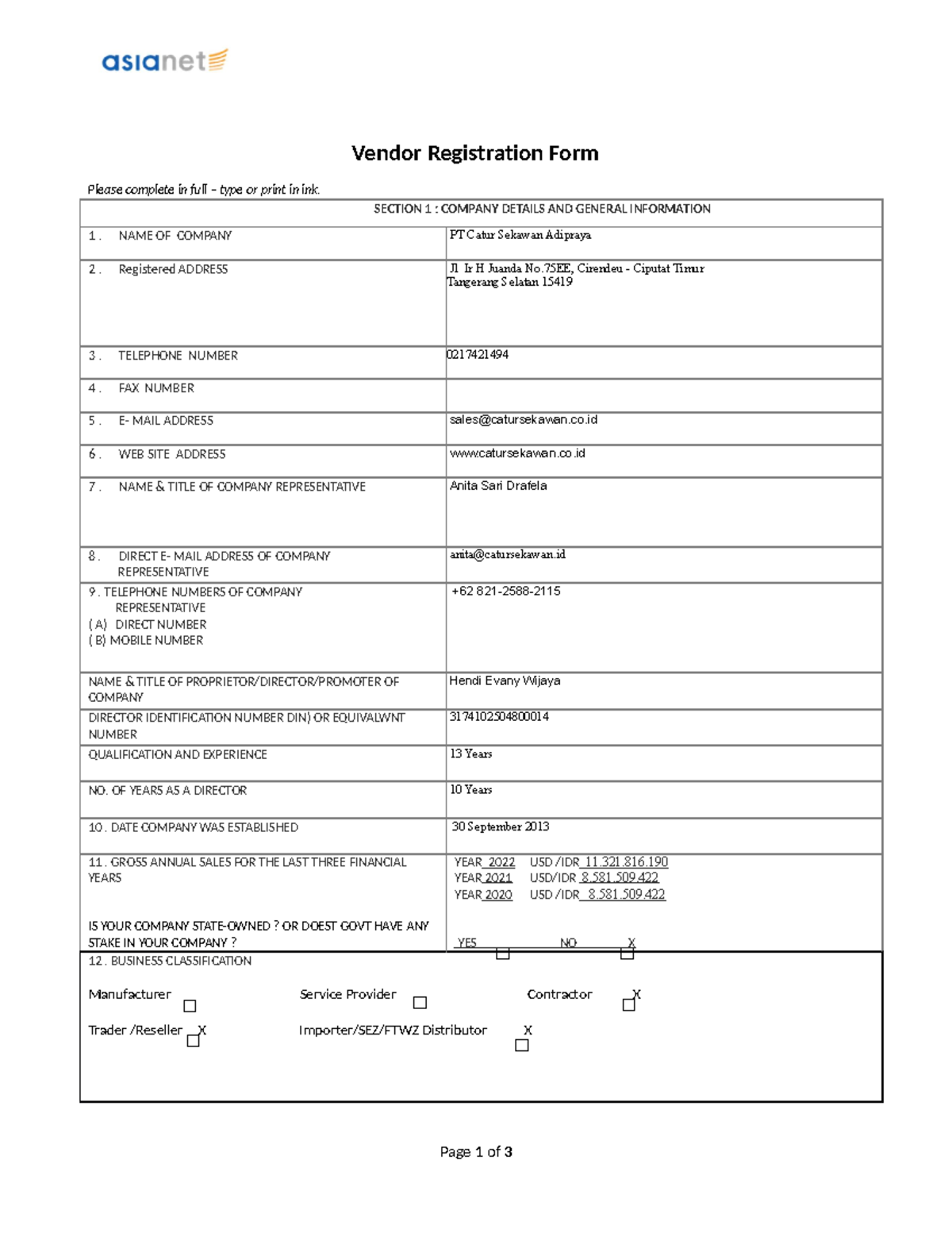 Vendor Registration Form-AMT - Page 1 of 3 Vendor Registration Form ...