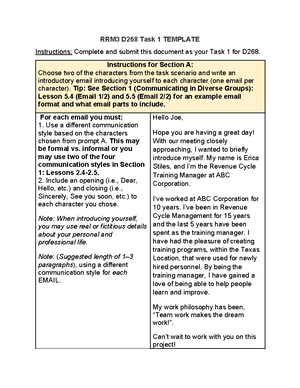 C799 Task 1 - Task 1 - Erica Stiles 011098303 Task1 – Federal ...