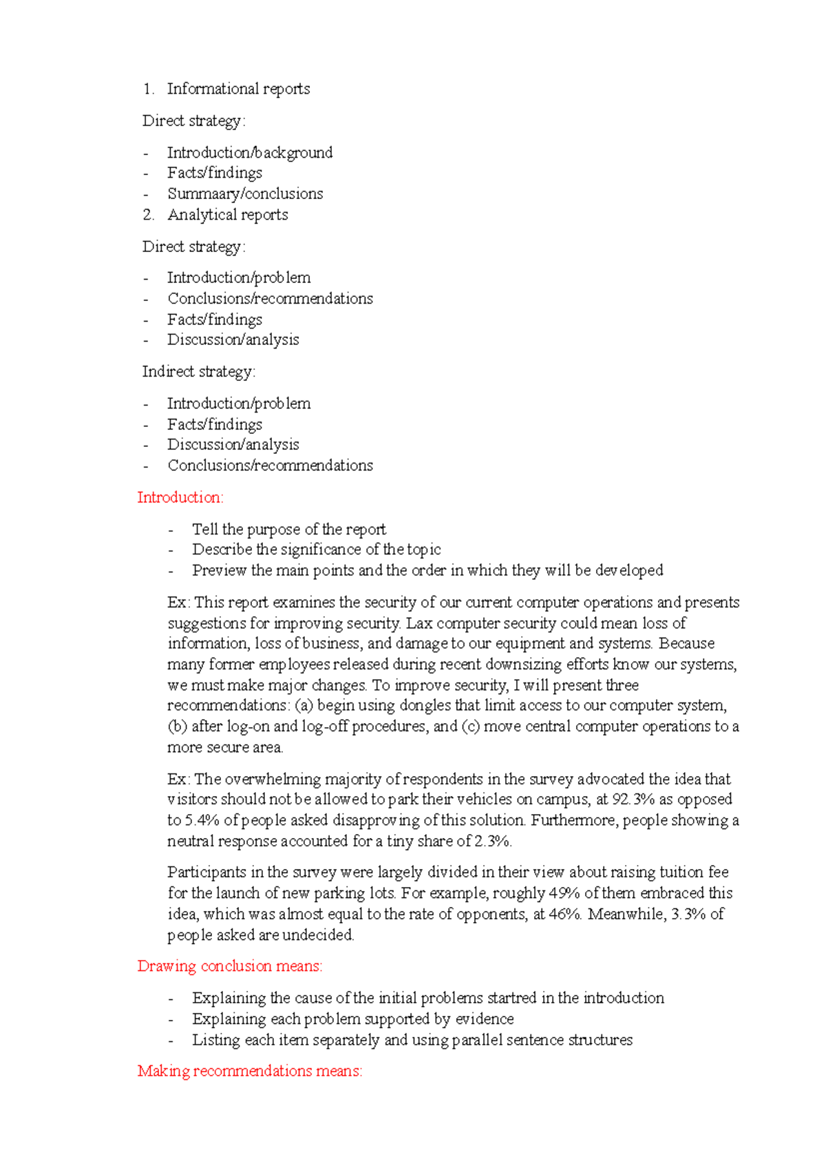 Informational reports ESP - Informational reports Direct strategy ...