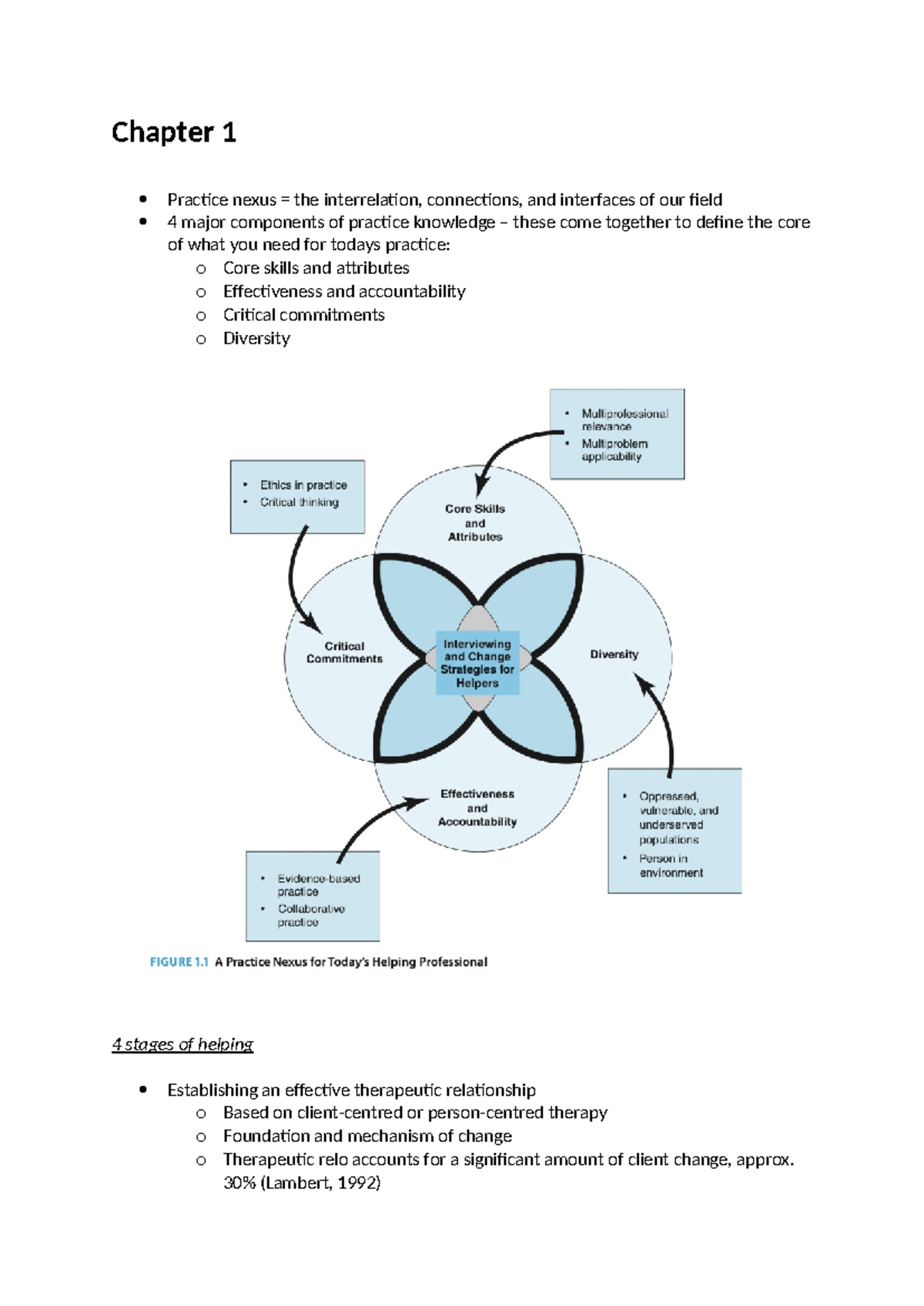 Textbook reading - Ch 1 notes - Chapter 1 Practice nexus = the ...