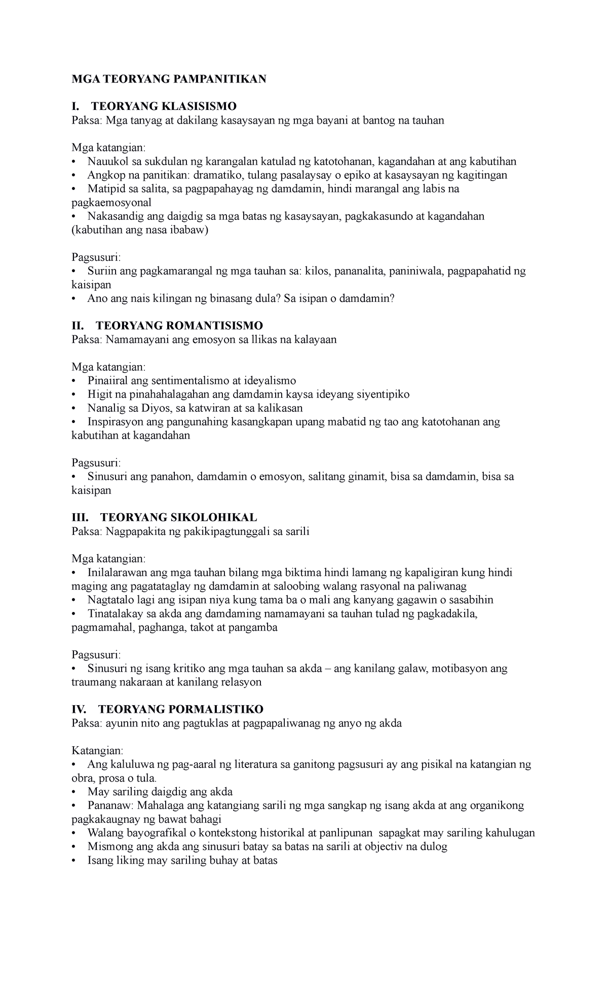 264595704 Mga Teoryang Pampanitikan - MGA TEORYANG PAMPANITIKAN I ...