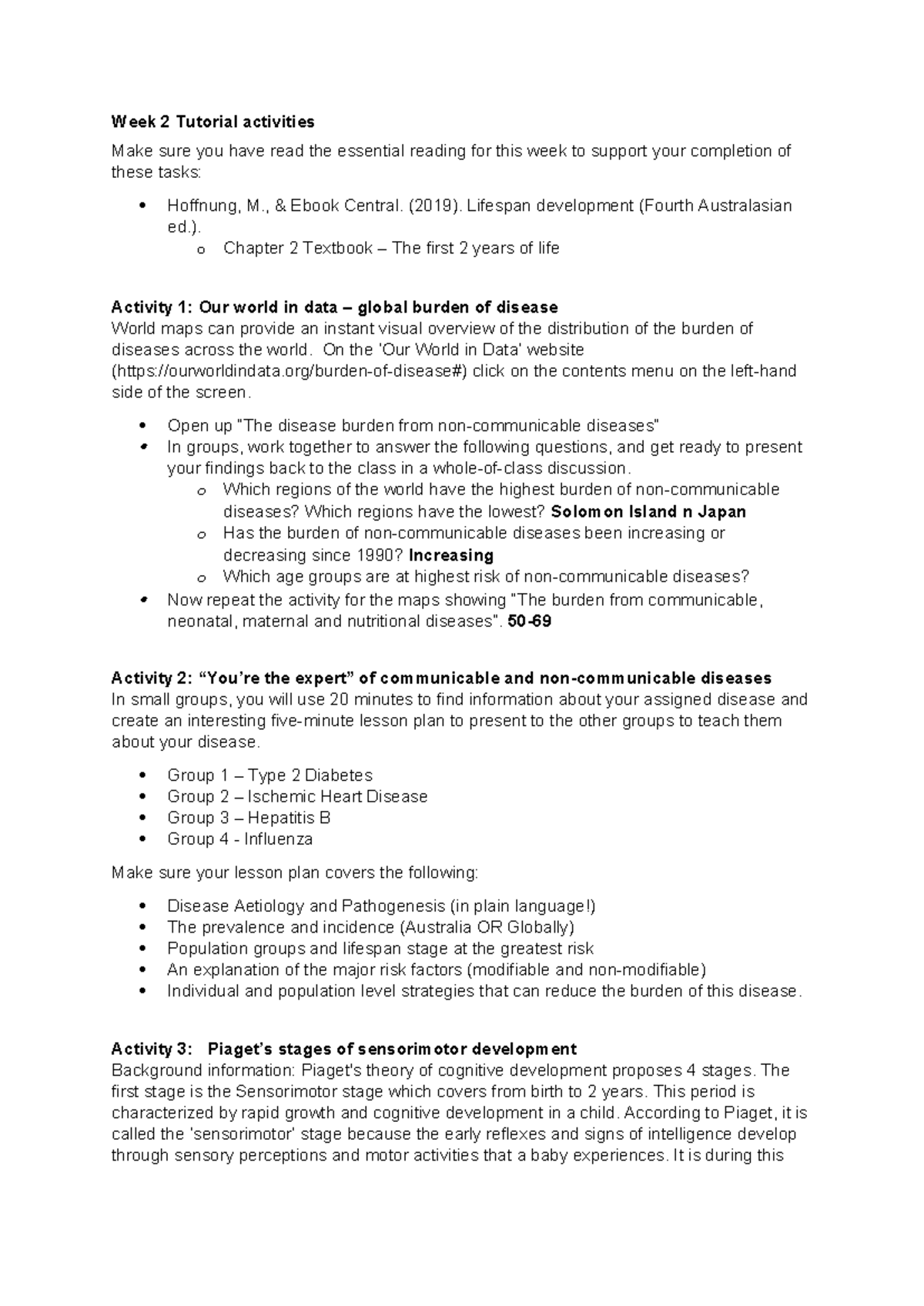 Week 2 Workshop activites Student - Week 2 Tutorial activities Make ...