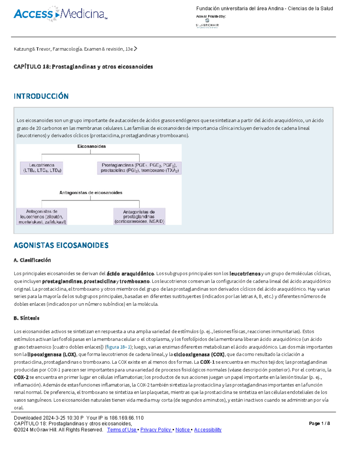 Segundo Corte Metabolismo EN Eicosanoides.pptx INFO DE MI Parte - Katzung & Trevor, - Studocu