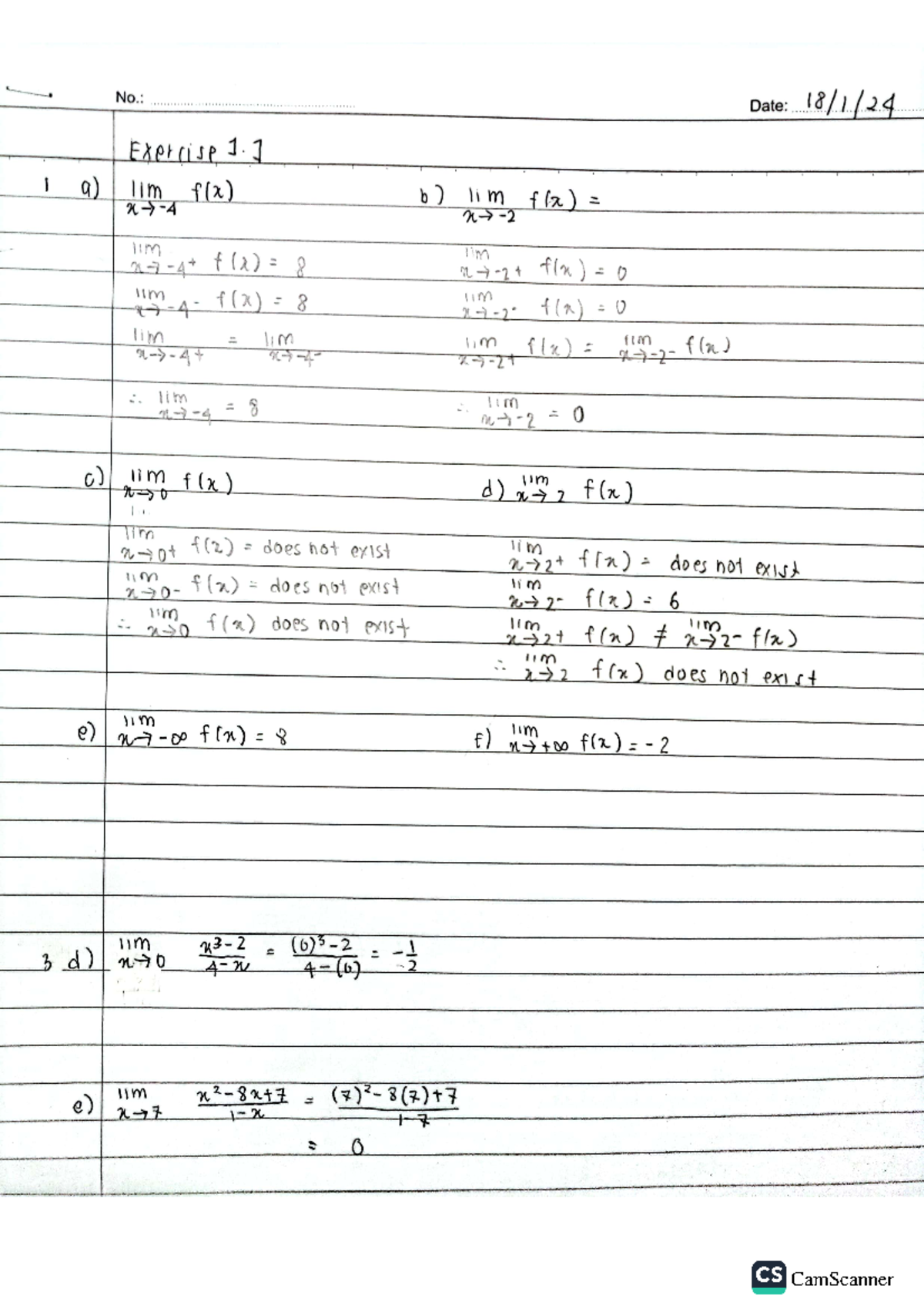 TUTO Maths Ex 1.1 - Foundation of Mathematics for Scientists - Studocu