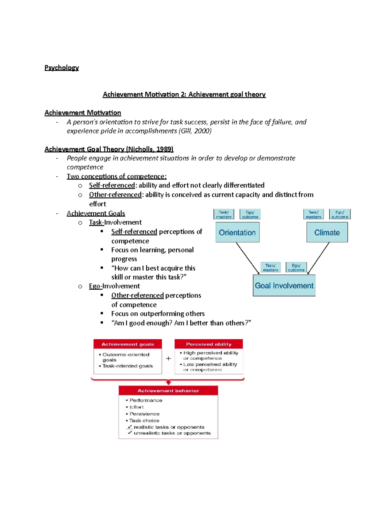 Psychology - Lecture 7 - Achievement motivation 2 - Psychology ...