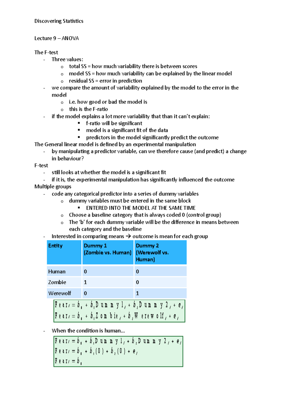 Lecture 9 - Avona - Prof Andy Field - Discovering Statistics Lecture 9 ...