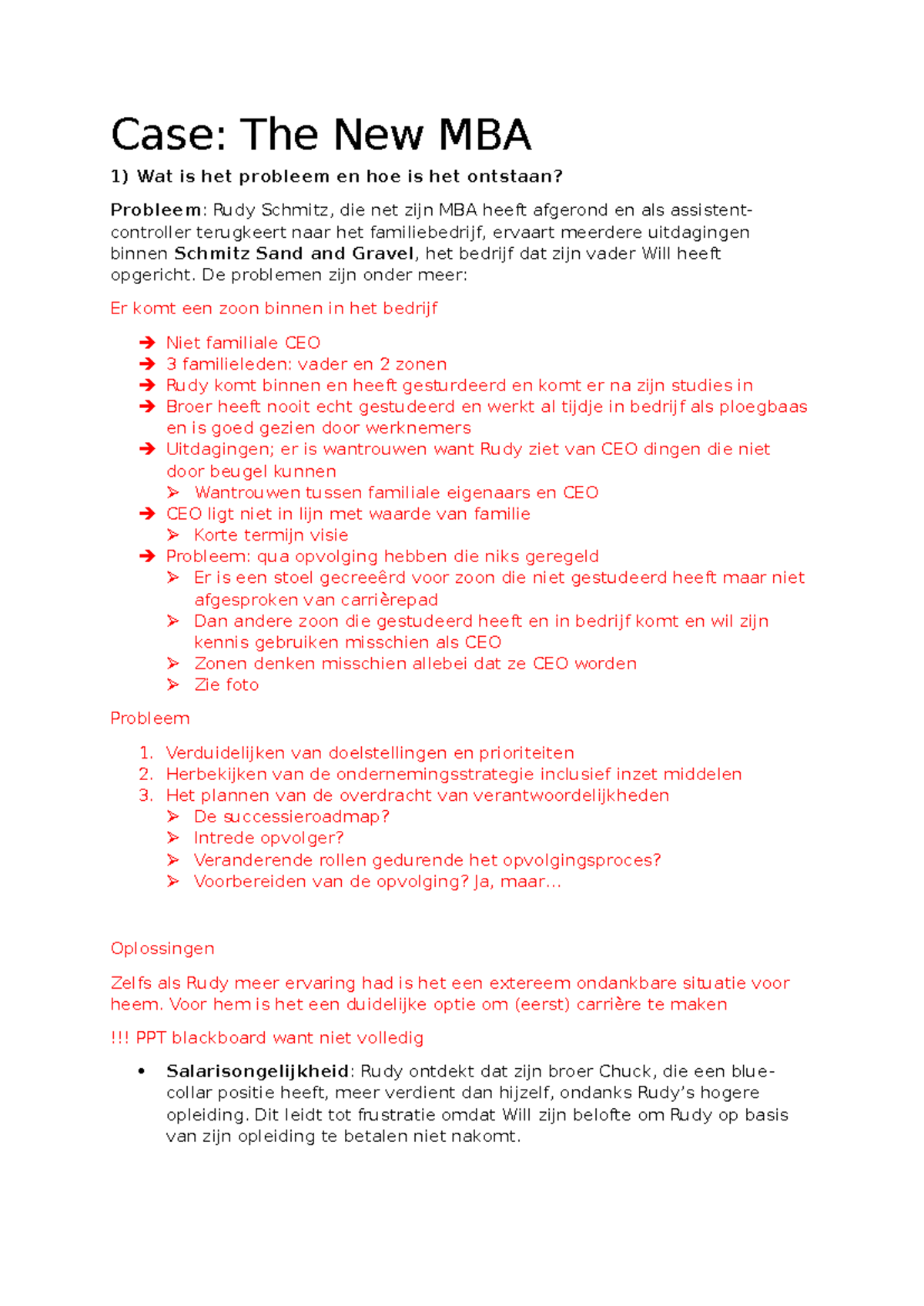 Case - the new MBO - Bespreking Case - Case: The New MBA Wat is het ...