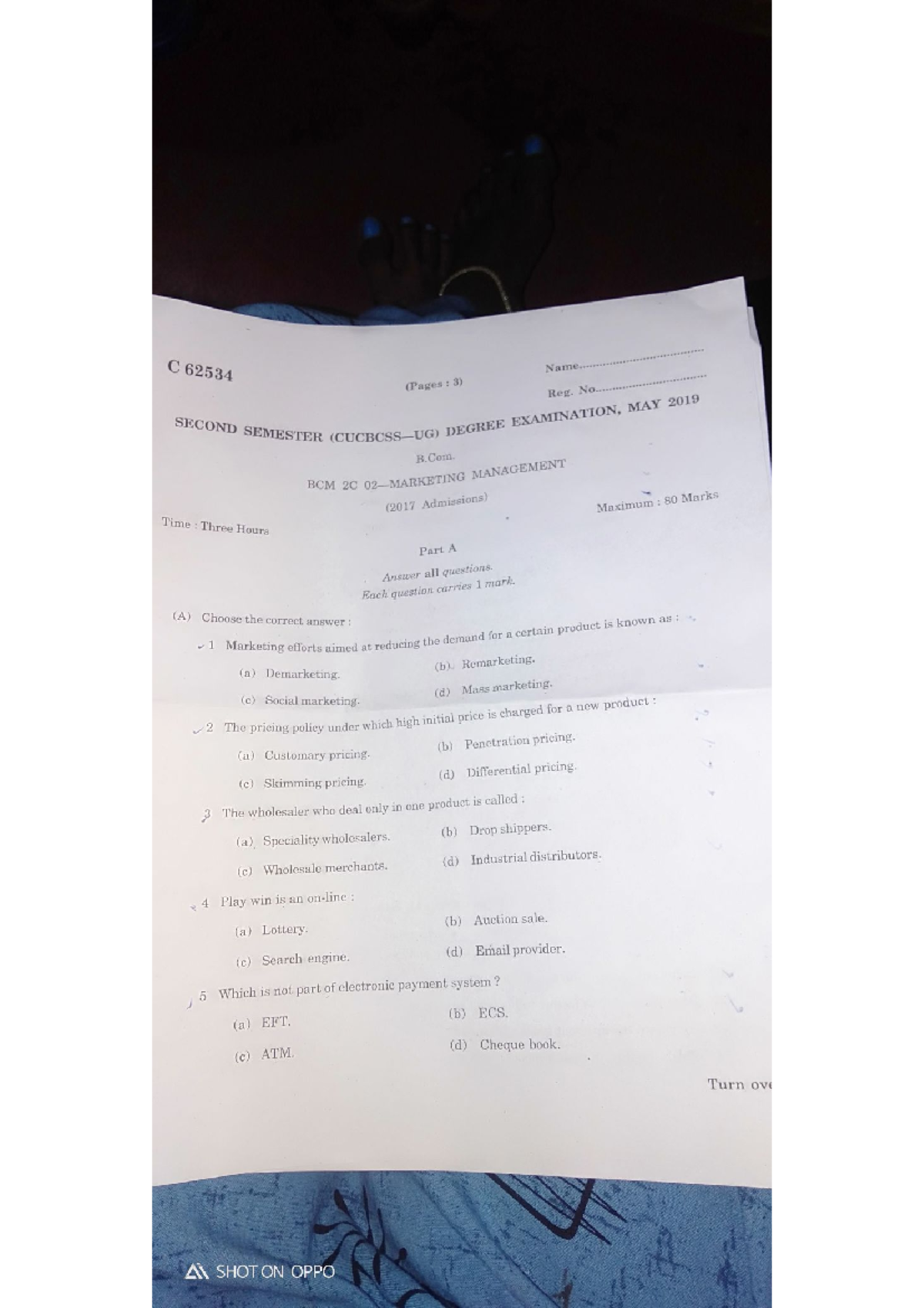 B.com second semester marketing management question paper pdf - B.COM ...