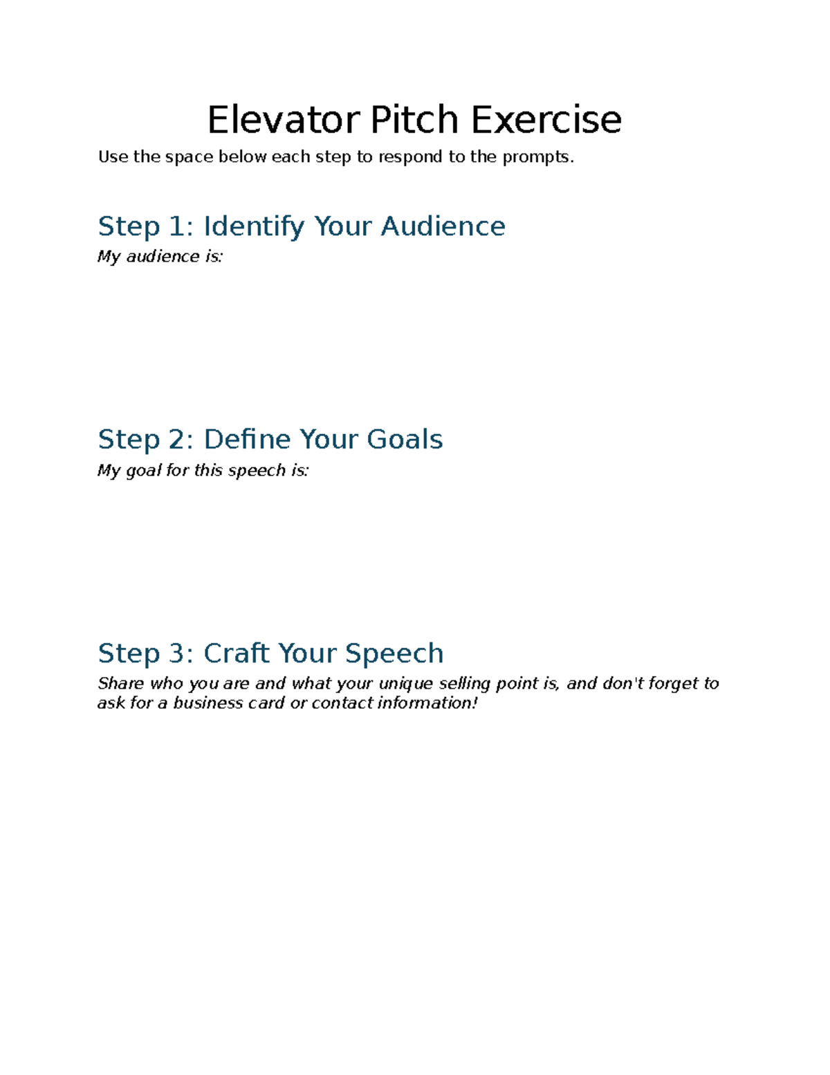 NURS 497 Elevator Pitch Exercise - NURS 497 - Elevator Pitch Exercise ...