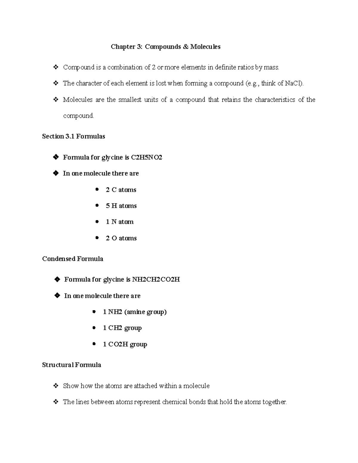 Chapter 3 molecular approach - Chapter 3: Compounds & Molecules ...