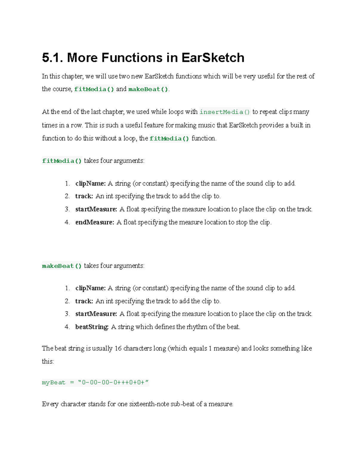 Python 7 5 More Functions In Earsketch In This Chapter We Will Use Two New Earsketch