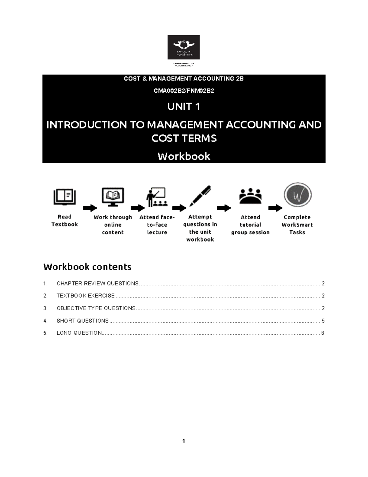 17042535 - COST & MANAGEMENT ACCOUNTING 2B CMA002B2/FNM02B UNIT 1 ...