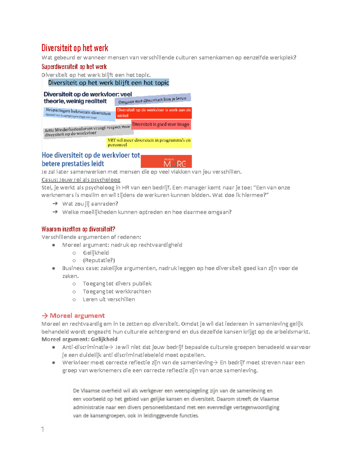 Les 12 Diversiteit op het werk - Diversiteit op het werk Wat gebeurd er wanneer mensen van - Studocu