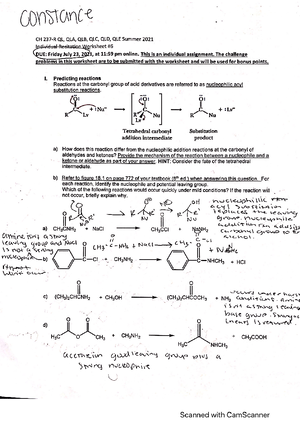 CH 237 Pre-recitation Worksheet 5 Sp 2024 - CH 237 R Spring 2024 ...