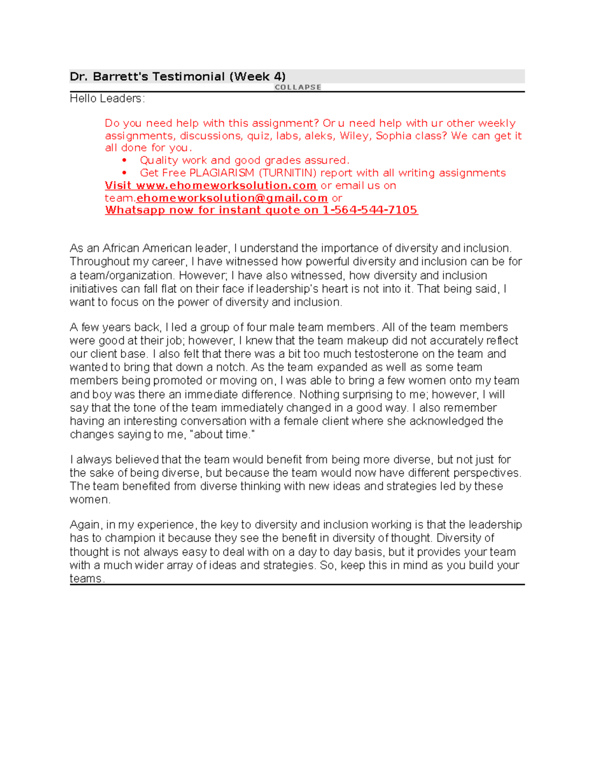 W-4 Dr. Barrett's Testimonial JWI 510 DIS - Dr. Barrett's Testimonial ...