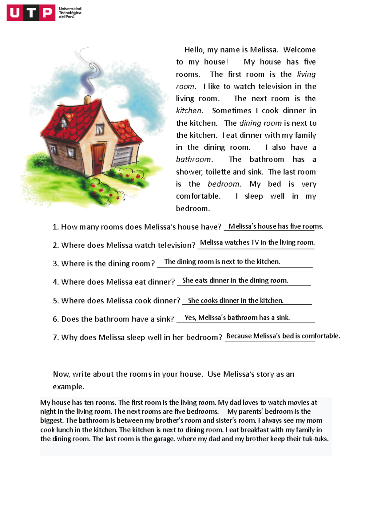 My House reading Completado My House reading Completado - Hello, my ...