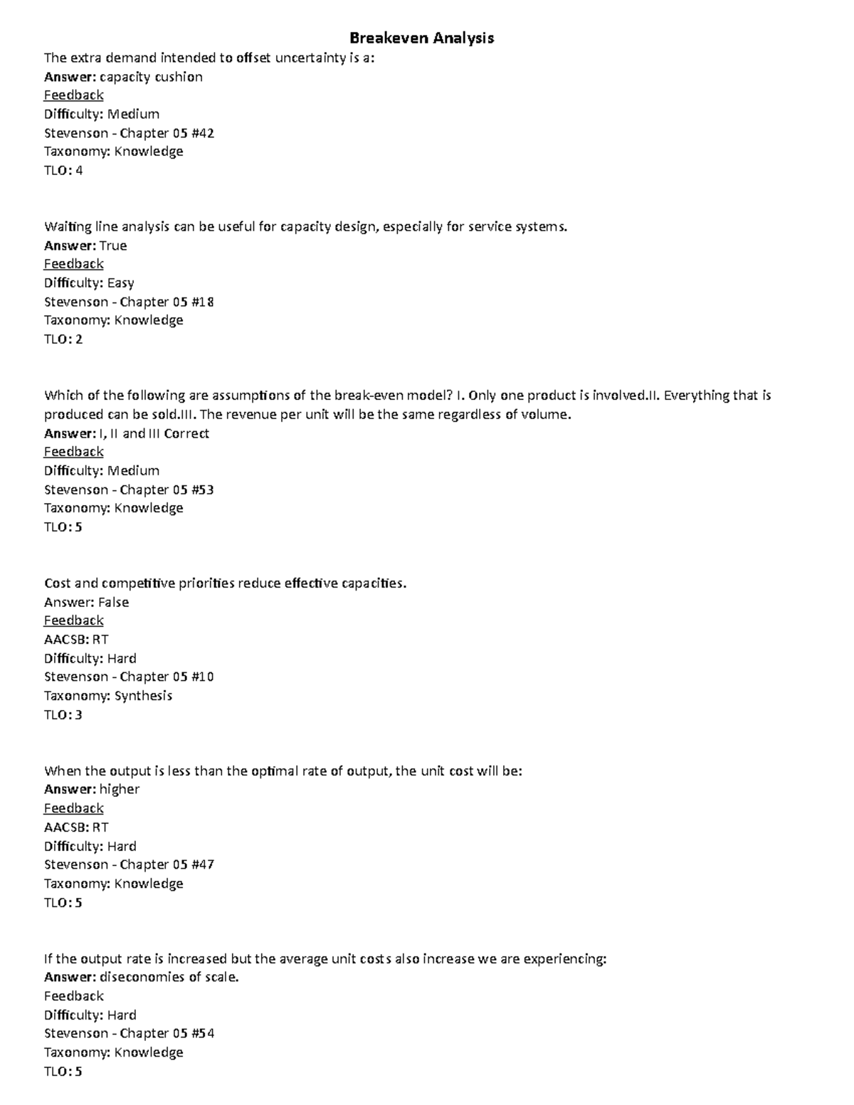 BA 380 Breakeven Analysis guide - Breakeven Analysis The extra demand ...