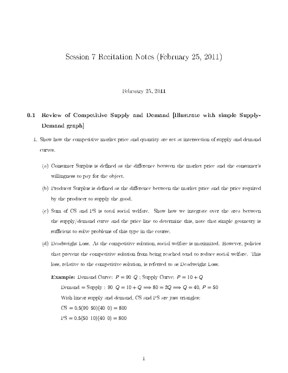 Review 7 - Session 7 Recitation Notes (February 25, 2011) February 25 ...