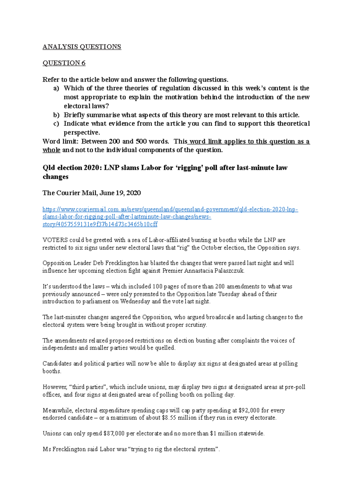 9031166 1 Analysis questionsL ANALYSIS ANALYSIS QUESTIONS QUESTION 6