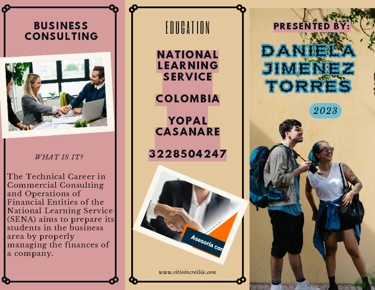 Daniela Brochure - INFORME FOLLETO - D A N I E L A J I M E N E Z T O R R E S D A N I E L A J I M ...