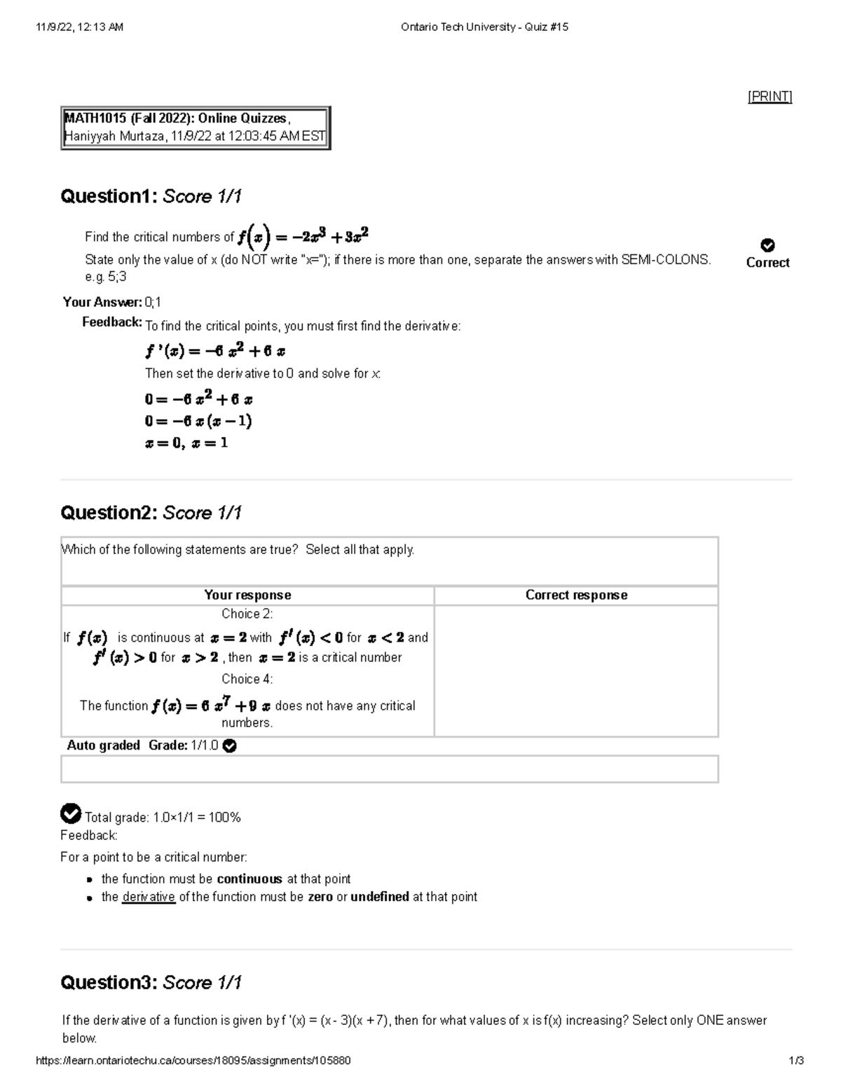 Math calc 2 - quiz - 11/9/22, 12:13 AM Ontario Tech University - Quiz ...
