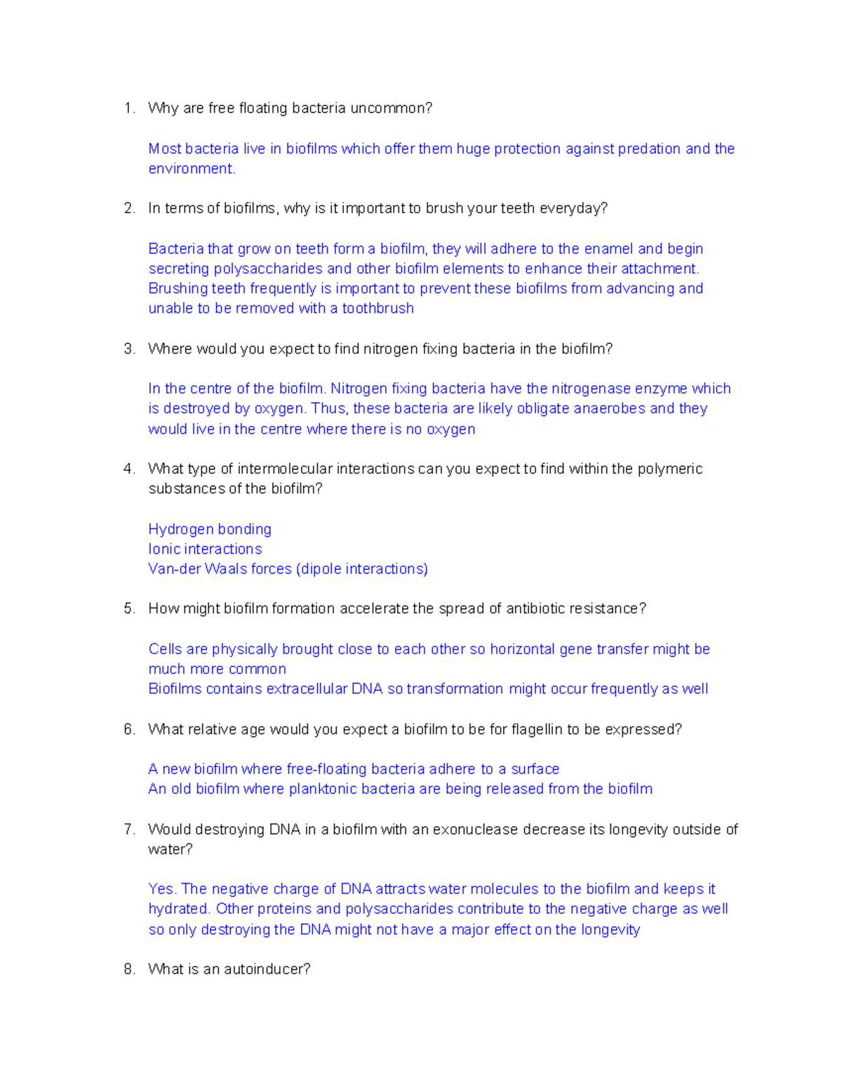 Micrb 265 Q6 Winter 2021 - Why are free floating bacteria uncommon ...