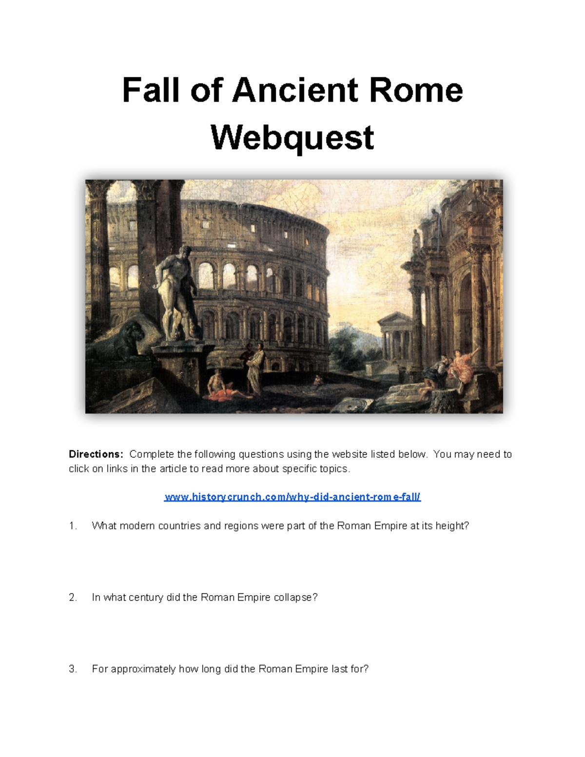 Copy+of+Fall+of+Rome+Webquest - Fall of Ancient Rome Webquest ...