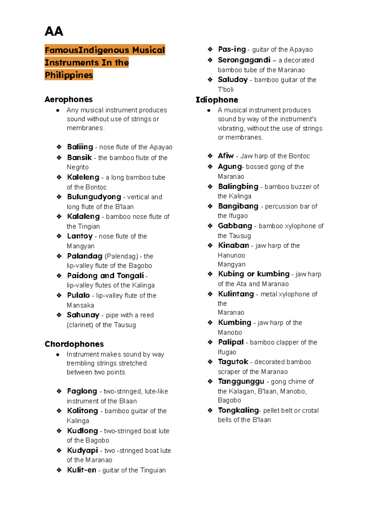 AA famous instrument - AA FamousIndigenous Musical Instruments In the ...