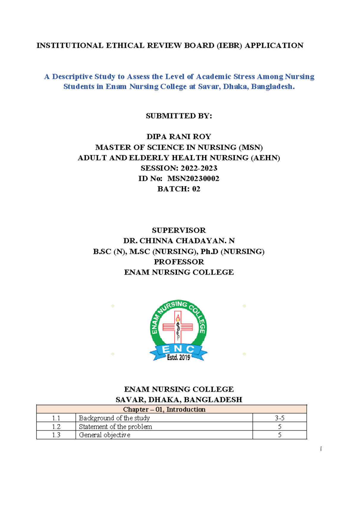 Proposal - Copy - safdsghfhgfjjgjghj - INSTITUTIONAL ETHICAL REVIEW ...