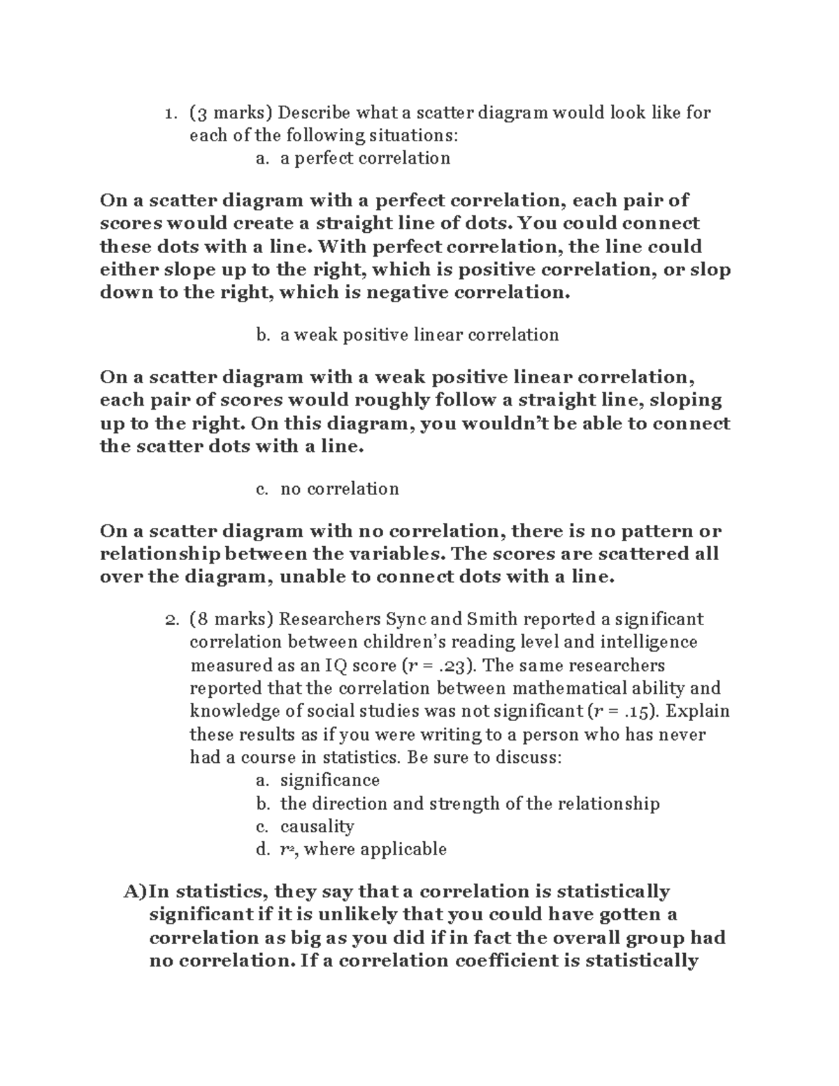 SOCI301 Assignment 3 - (3 marks) Describe what a scatter diagram would ...