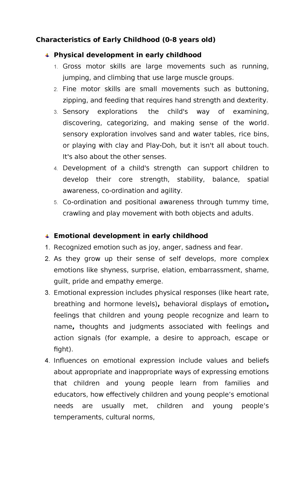 Characteristics of Early Childhood - Gross motor skills are large ...