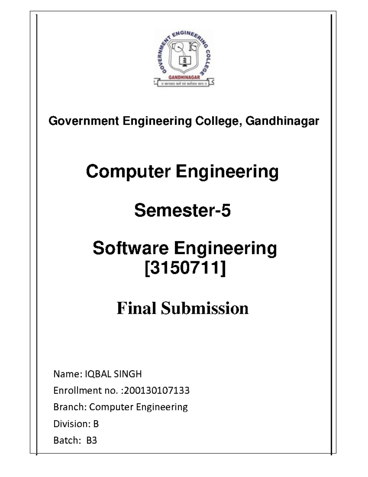 SE- Iqbal Singh - helpful - ####### Government Engineering College ...