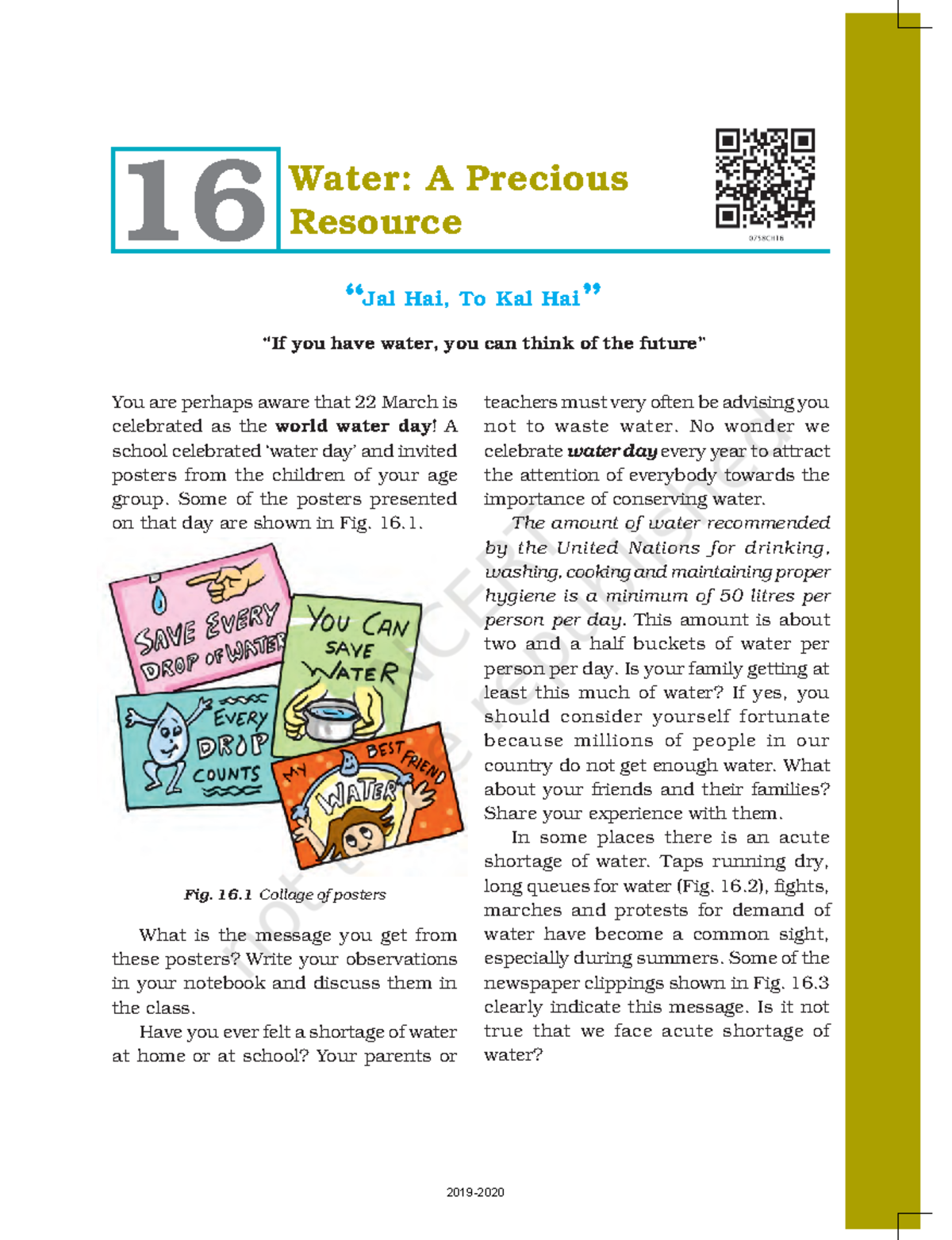 CBSE Class 7 Ncert Science Book A Precious Resource chapter 16 - Water ...