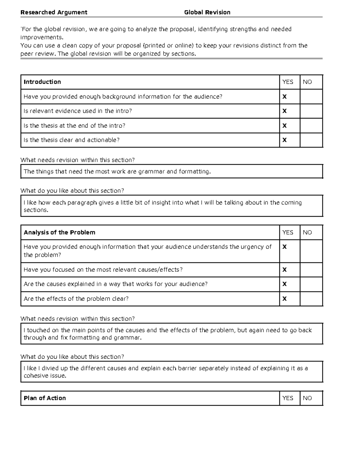 Copy of Global Revision - Researched Argument Global Revision `For the ...