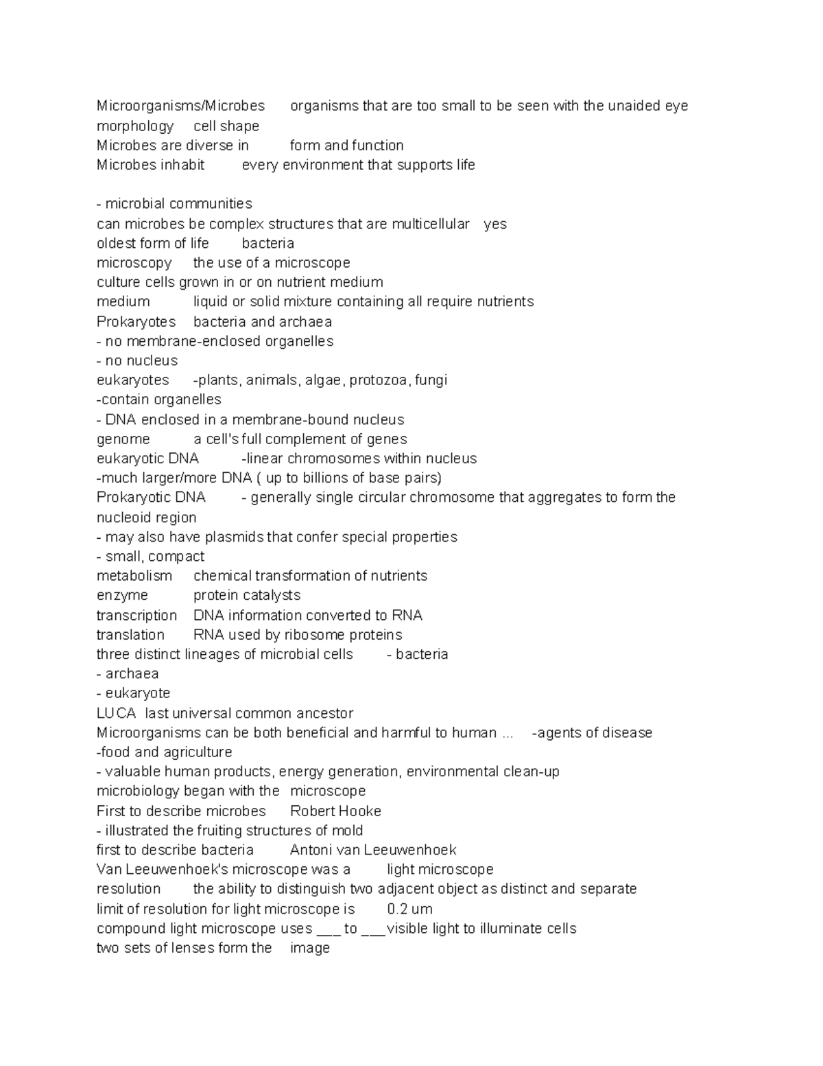 Micro exam 1 - Microorganisms/Microbes organisms that are too small to ...